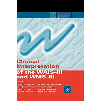 博客來-Clinical Interpretation of the Wais-III and Wms-III