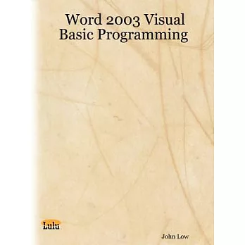 博客來-Word 2003 Visual Basic Programming