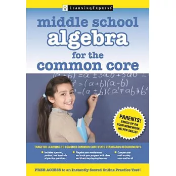博客來-Middle School Algebra for the Common Core