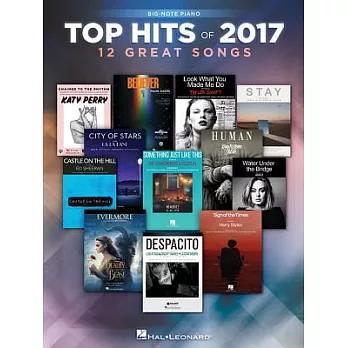 博客來-Top Hits of 2017 Big-Note Piano