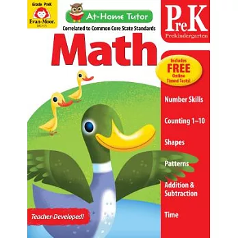 博客來-At Home Tutor Math, Grade Pre-K