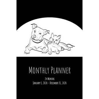 博客來-Monthly Planner: Dog & cat; 24 months; January 1, 2020 - December ...
