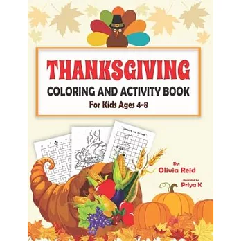 博客來-Thanksgiving Coloring and Activity Book for Kids Ages 4-8: Fun and ...