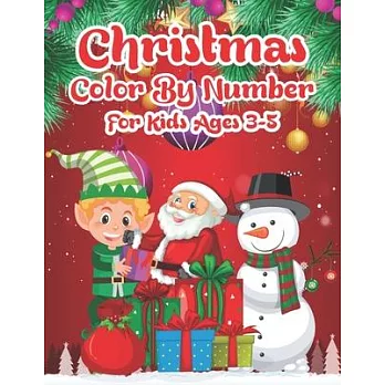 博客來-Christmas Color By Number For Kids Ages 3-5: Christmas Coloring ...