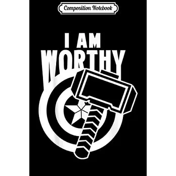 博客來-Composition Notebook: Avengers Endgame Captain America I Am Worthy ...