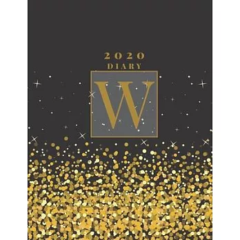 博客來-Personalised 2020 Diary Week To View Planner: A4, Gold Letter W ...