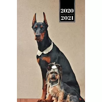 博客來-Doberman Yorkshire Terrier Dog Calendar Week Planner 2020 / 2021 ...