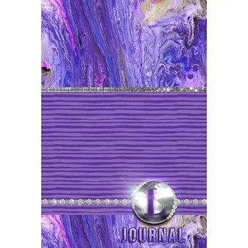 博客來-L Journal: Purple Acrylic Pour Abstract Art - Letter L Initial ...