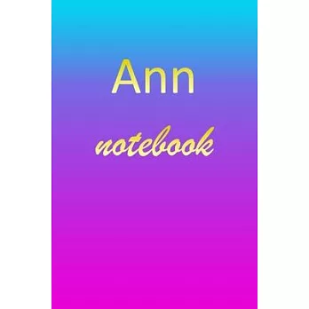 博客來-Ann: Blank Notebook - Wide Ruled Lined Paper Notepad - Writing Pad ...