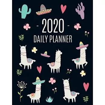 博客來-Llama Planner 2020: Cute 2020 Alpaca & Cactus Daily Organizer ...