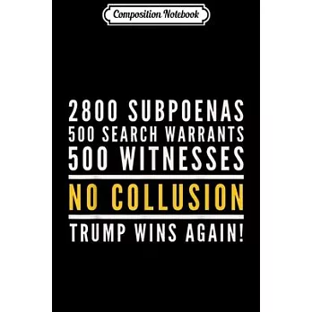博客來-Composition Notebook: No Collusion Pro Trump Journal/Notebook Blank ...