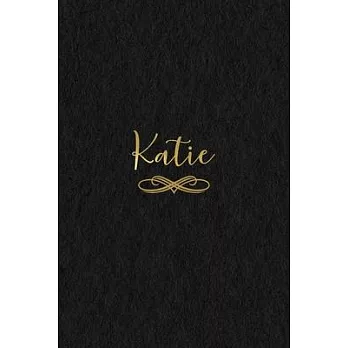 博客來-Katie: Personalized Journal to Write In - Black Gold Custom Name ...