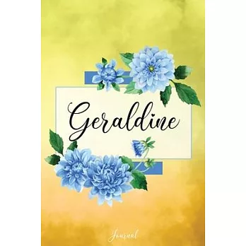 博客來-Geraldine Journal: Blue Dahlia Flowers Personalized Name Journal ...