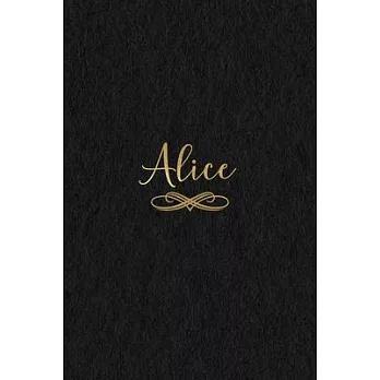 博客來-Alice: Personalized Journal to Write In - Black Gold Custom Name ...
