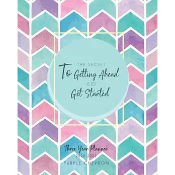 博客來-Three Year Planner 2020-2022 Purple Chevron: The Secret to Getting ...