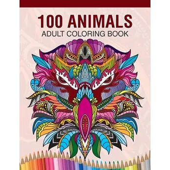 博客來-100 Animals Adult Coloring Book: Animal Lovers Coloring Book with ...