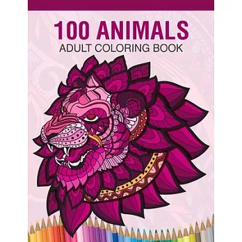博客來-100 Animals Adult Coloring Book: Animal Lovers Coloring Book with ...