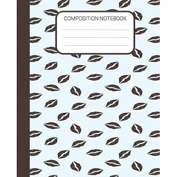 博客來-Composition Notebook: Lips Notebook Journal, School Notebook, Wide ...