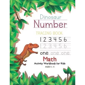 博客來-Dinosaur Number Tracing Book Math Activity Workbook for Kids Ages 2 ...
