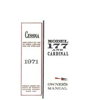 博客來-Cessna 177 1971 Cardinal Owner’’s Manual: Pilot Operating Handbook ...