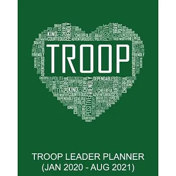 博客來-Troop Leader Planner Green Heart: Green Heart January 2020 - August ...