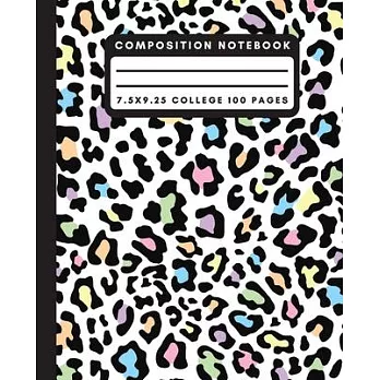 博客來-Composition Notebook: Rainbow Leopard Print Composition Notebook ...
