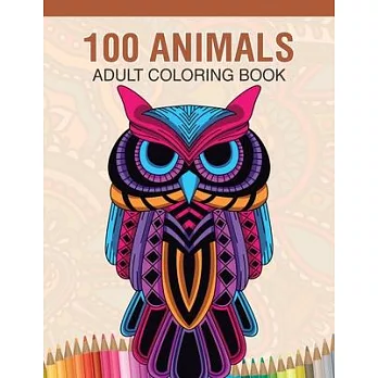 博客來-100 Animals Adult Coloring Book: Animal Lovers Coloring Book with ...