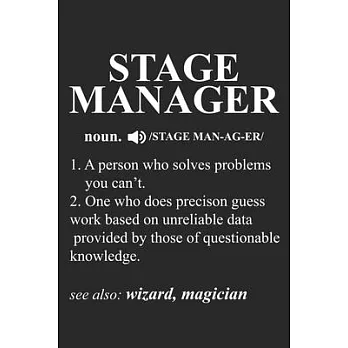 博客來-Funny Noun Stage Manager Definition Cool Gift: College Ruled Funny ...