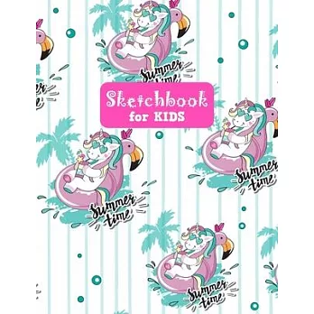 博客來-Sketchbook for Kids: Cute Unicorn Large Sketch Book for Drawing ...