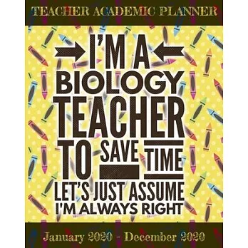 博客來-Teacher Academic Planner 2020: Lesson Planner for Biology Teachers ...