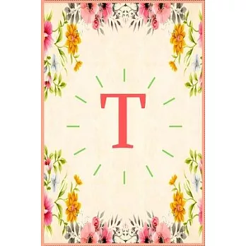 博客來-T: Monogram Initial T Notebook for Women, Girls and School, Pink ...