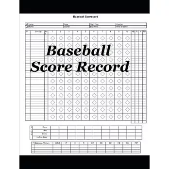 博客來-Baseball Score Record: The quality Record Keeping Book for Baseball ...