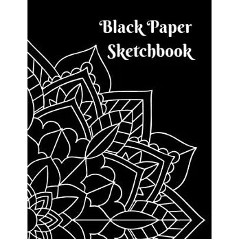 博客來-Black Paper Sketchbook: Black paper sketchbook for gel pens, 100 ...