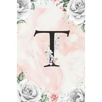 博客來-T: Cute Initial Monogram Letter T Journal Notebook Pretty ...