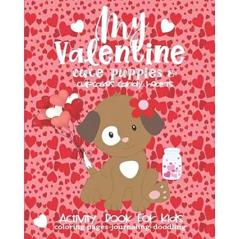 博客來-Valentine Activity Book Cute Puppies For Kids-Coloring Pages ...