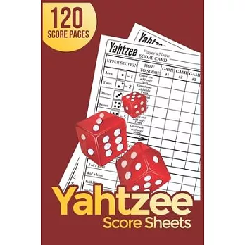 博客來-Yahtzee Score Pads: 120 Yahtzee Score Sheet, Game Record Score ...