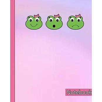 博客來-Notebook: Green Funny Froggy Notebook Journal For Girls- 8x10 in ...