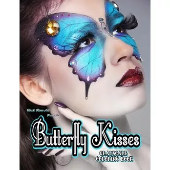 博客來-Butterfly Kisses Grayscale Coloring Book