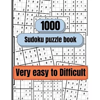 博客來-1000 Sudoku Puzzles very Easy to Difficult: Sudoku puzzle book for ...