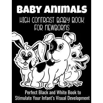 博客來-Cute Animals - High Contrast Baby Book for Newborns: Perfect Black ...