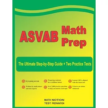 博客來-ASVAB Math Prep: The Ultimate Step by Step Guide Plus Two Full ...