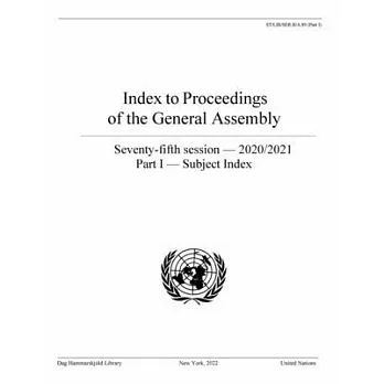 博客來-Index to Proceedings of the General Assembly 2020/2021: Part 1: Subject Index