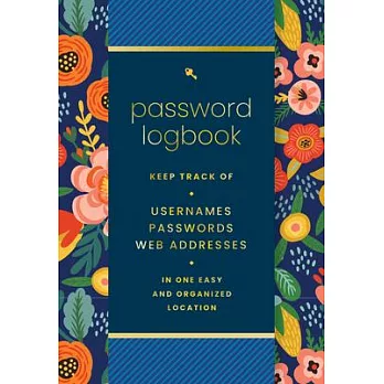 博客來-Password Logbook (Hip Floral): Keep Track of Usernames, Passwords, Web Addresses in One Easy ...