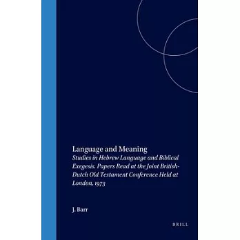 博客來-Language and Meaning: Studies in Hebrew Language and Biblical ...