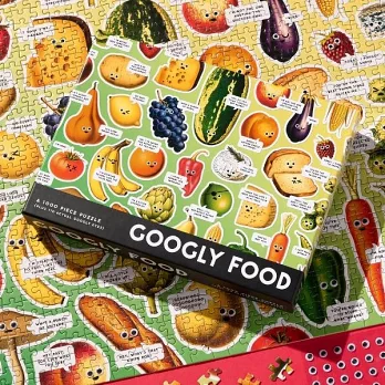 博客來-【獨家三件組】美國Googly Food大眼轉轉食物 1000片拼圖+托特包+貼紙書