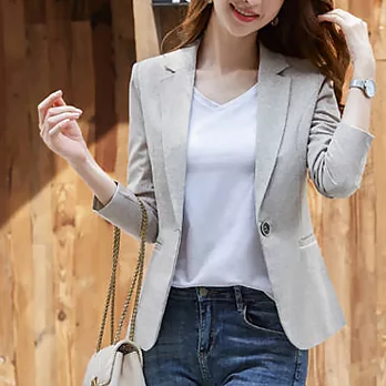 博客來-【MsMore】OL韓星氣質焦點俐落西裝外套#105912 L 卡其