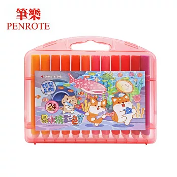 博客來-PENROTE筆樂 柴語錄24色易水洗彩色筆 粉