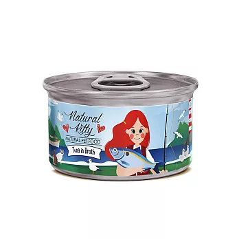 博客來-Natural Kitty 自然小貓 - 無膠肉湯系列｜鮪魚魚湯｜100%天然補水罐｜箱購優惠｜80gx24
