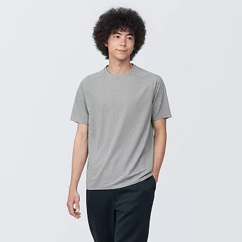 博客來-【MUJI 無印良品】男聚酯纖維涼感圓領短袖T恤 XL 灰白