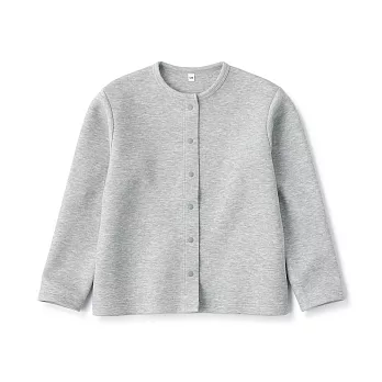 博客來-【MUJI 無印良品】兒童二重織裏毛開襟衫 140 灰色